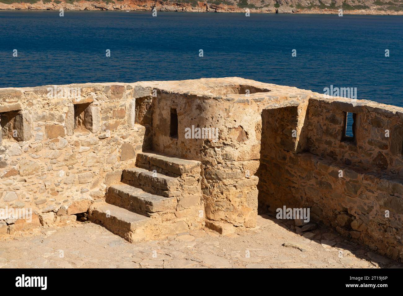 Spinalonga Fortress, built in the 16th century by the Venetians, in ...