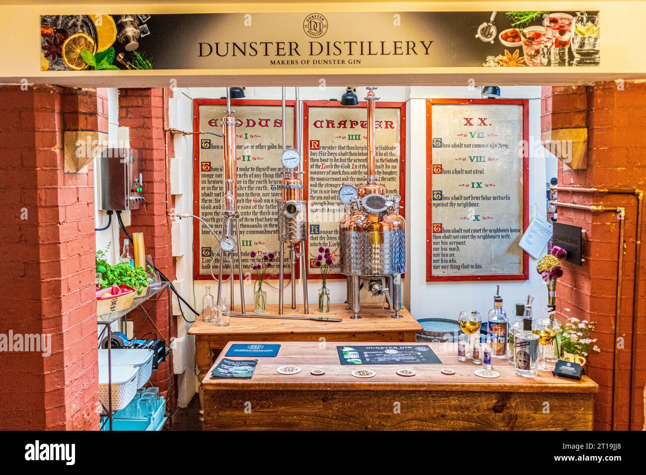 Micro distillery making gin set against a decalogue showing the ten ...