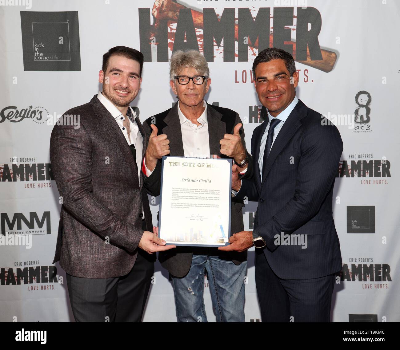 MIAMI, FL-OCT 11: Producer, Director Orlando Cicilia III , actor Eric ...