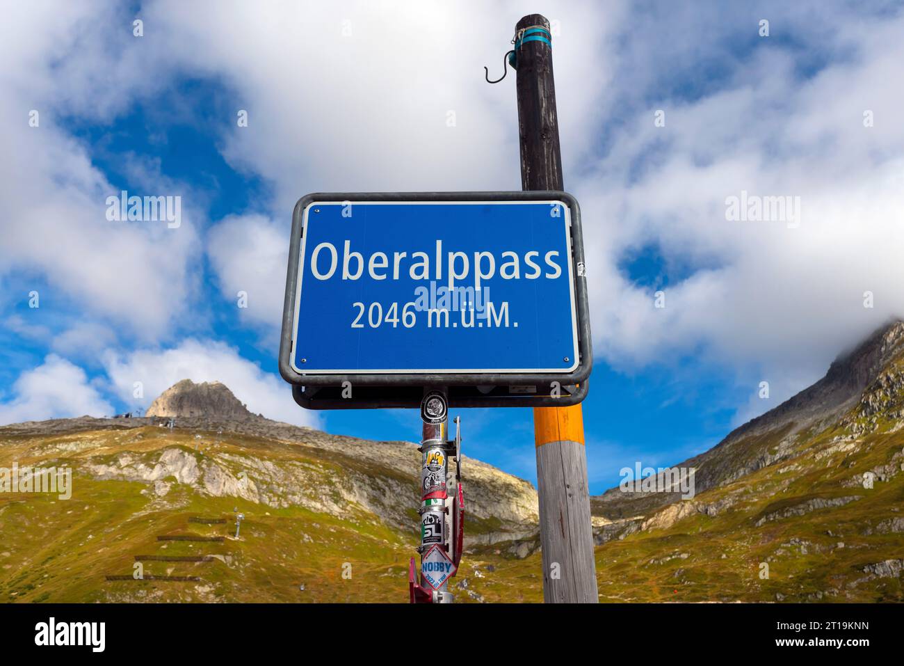 Oberalppass altitude 2046 m. The Pass is an important route through the ...