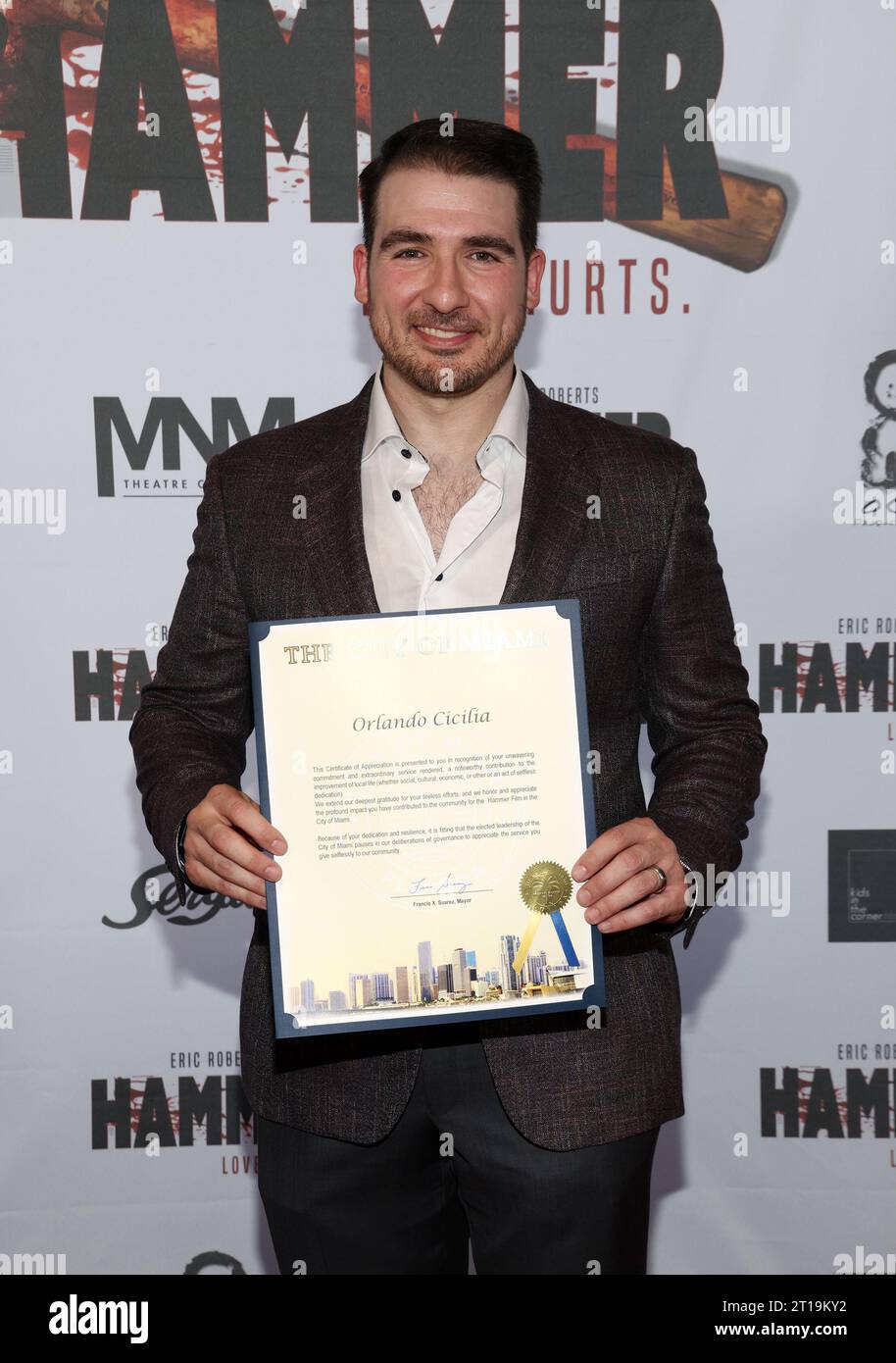 MIAMI, FL-OCT 11: Producer, Director Orlando Cicilia III is seen during ...