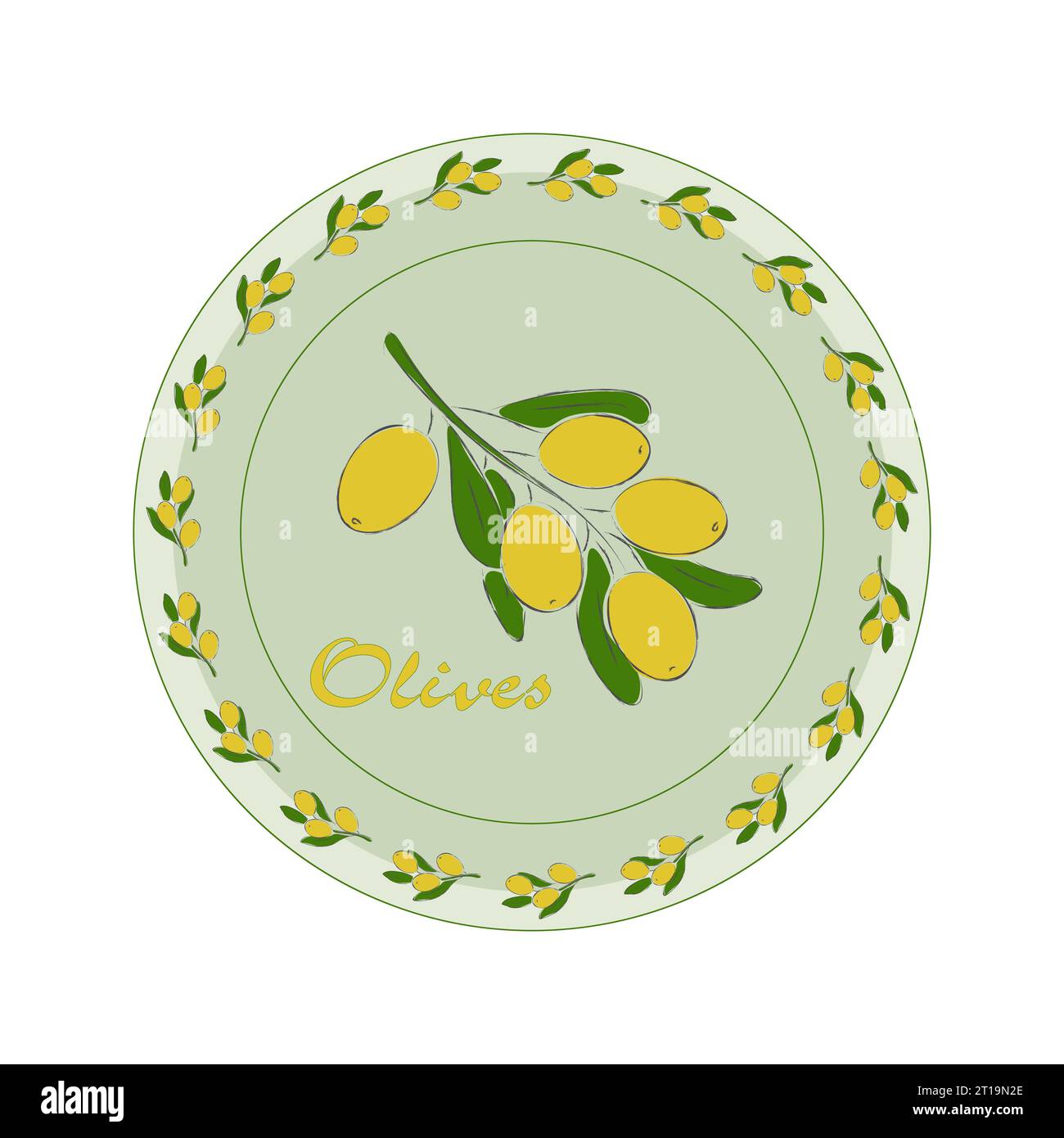 Template with olives on a grey background for banner or label design ...