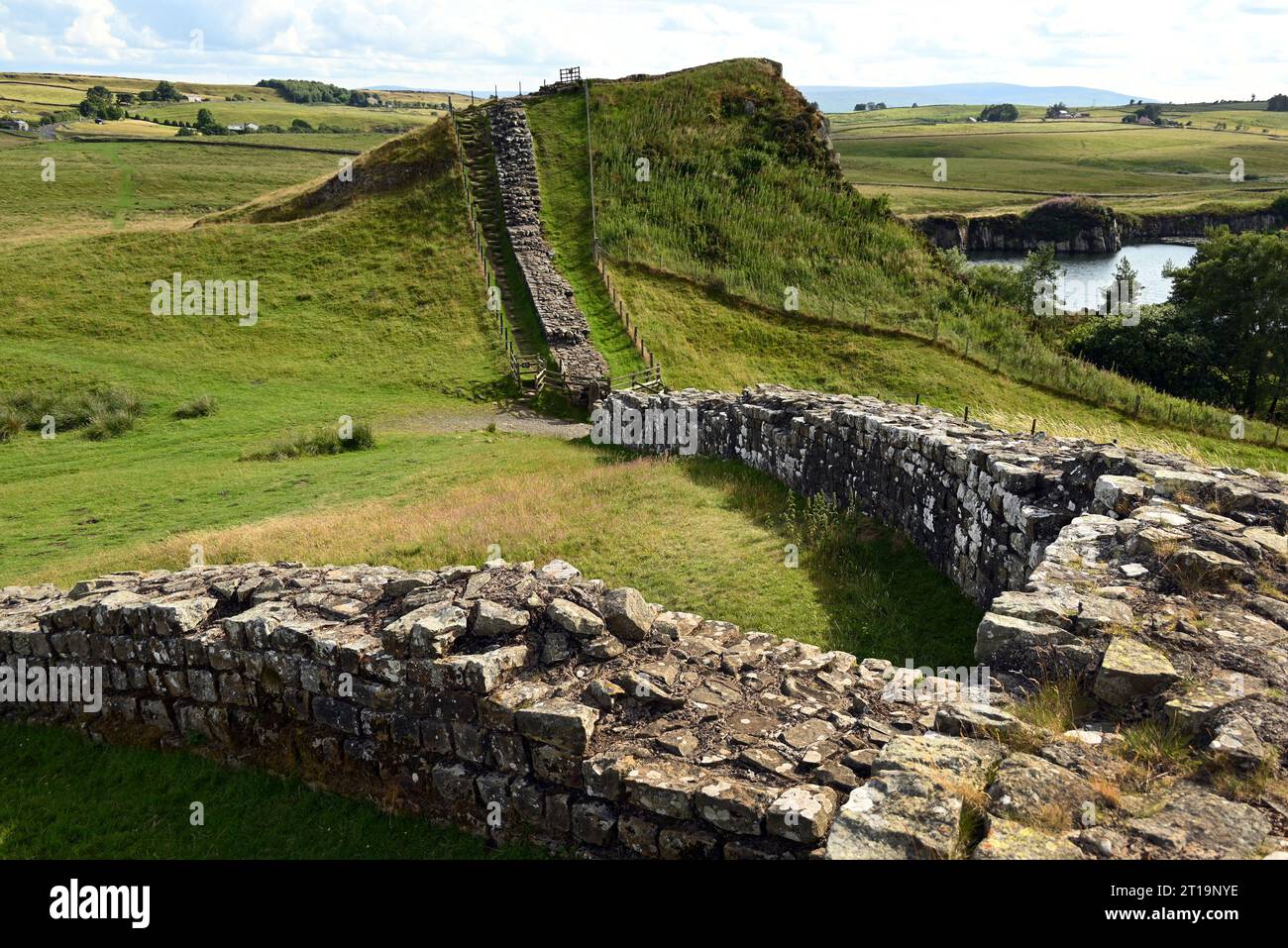 The Hadrian wall dates back to the roman empire near the Cawfields ...