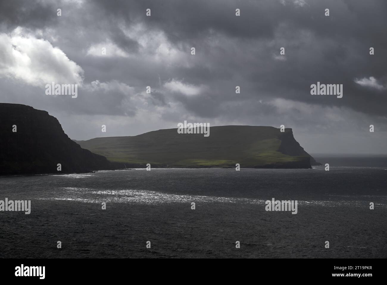 The impressive landscape at Nest Point Lighthouse, Scotland Stock Photo ...
