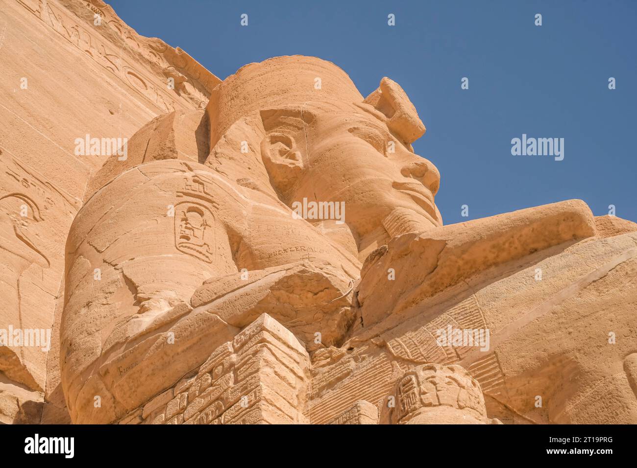 Statue Pharao Ramses II., Scraffiti Fürst Pückler, Felsentempel Abu ...