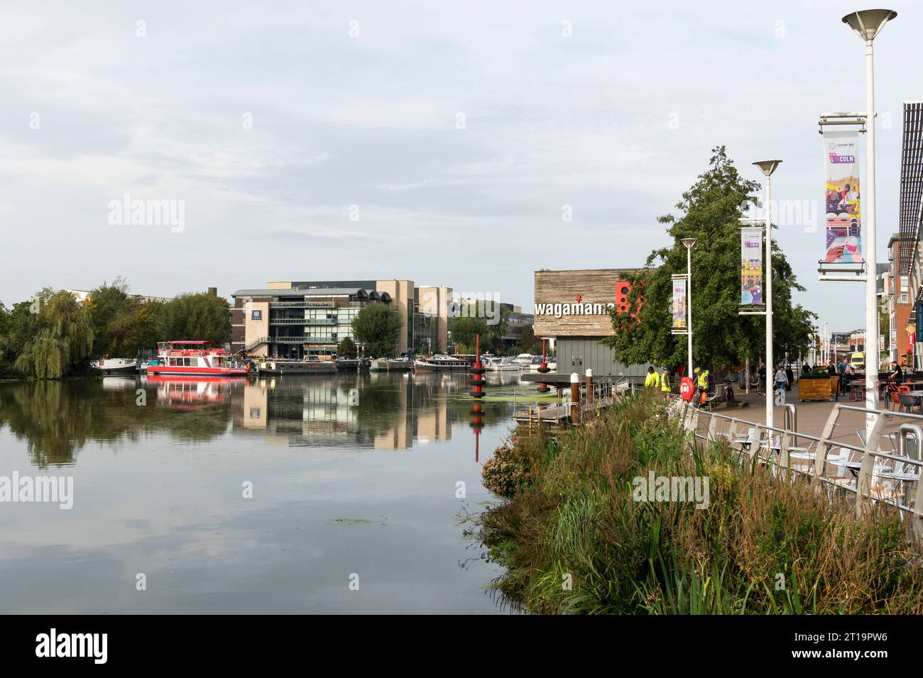 View along brayford pool from brayford east hi-res stock photography ...