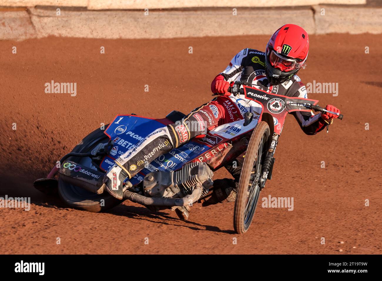 Dan Bewley - Belle Vue Aces speedway rider. Action portrait Stock Photo ...