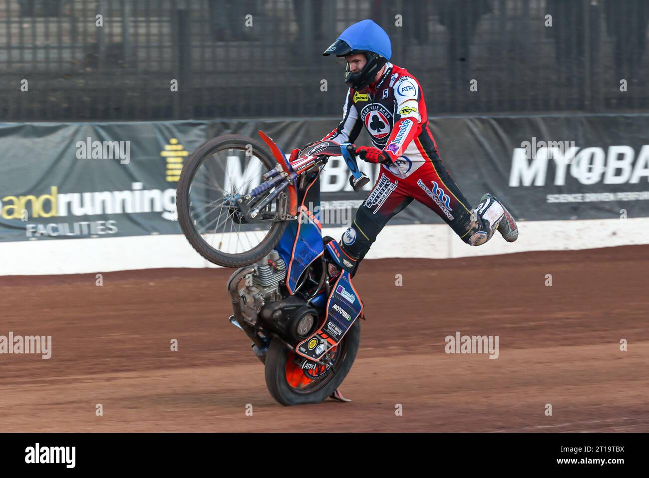 Brady Kurtz - Belle Vue Aces speedway rider. Action portrait doing a ...