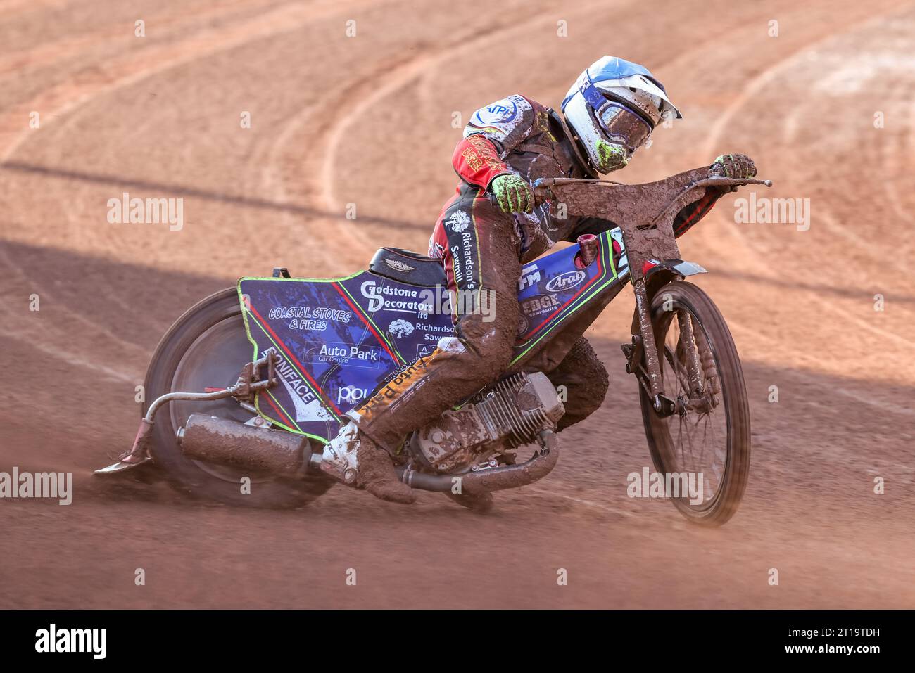 Jake Mulford - Belle Vue Aces speedway rider. Action portrait Stock ...