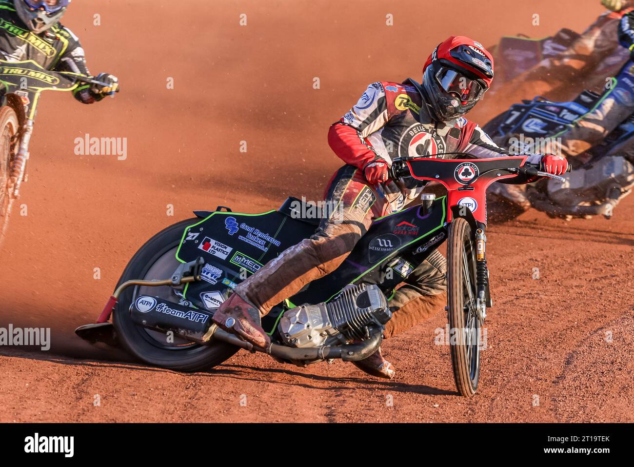 Tom Brennan - Belle Vue Aces speedway rider. Action portrait Stock ...