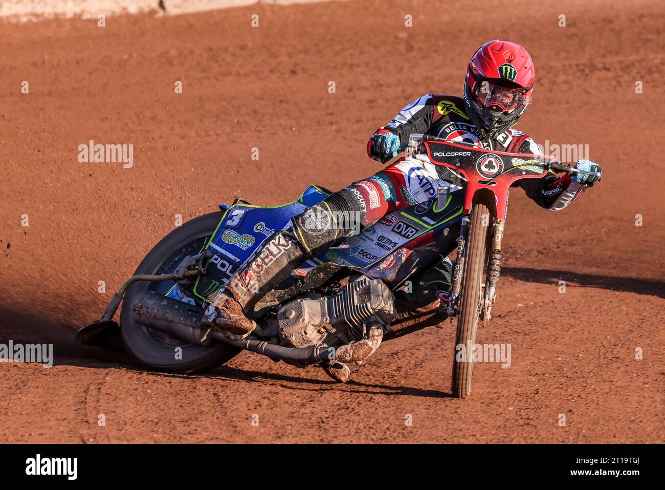 Jaimon Lidsey - Belle Vue Aces speedway rider. Action portrait Stock ...
