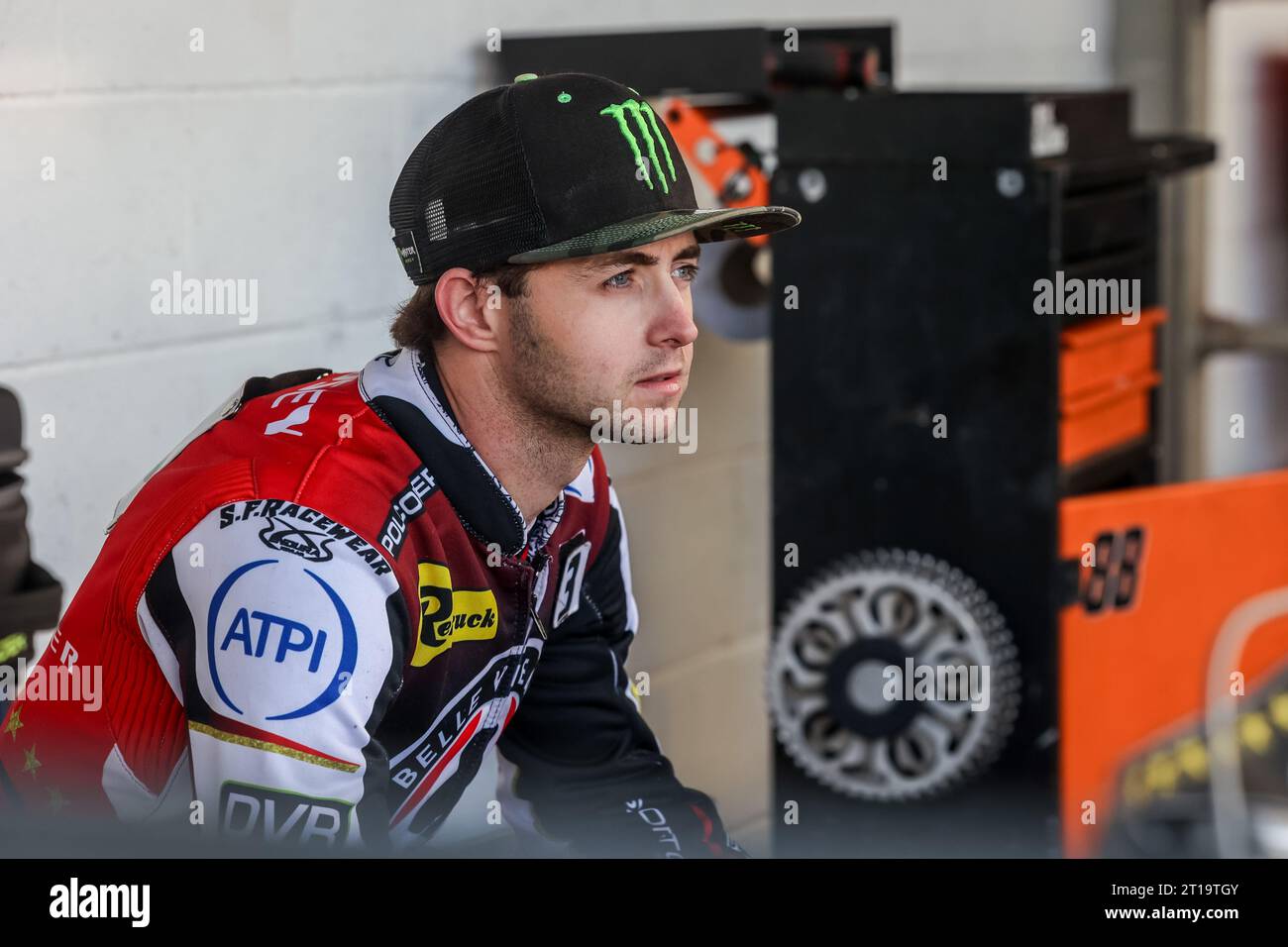 Jaimon Lidsey - Belle Vue Aces speedway rider. Portrait of the rider in ...