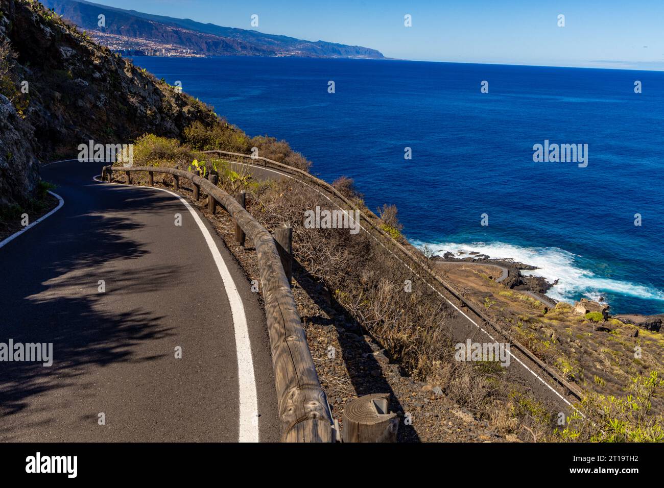 Winding narrow dangerous roads in the Canary Islands Spain Stock Photo ...