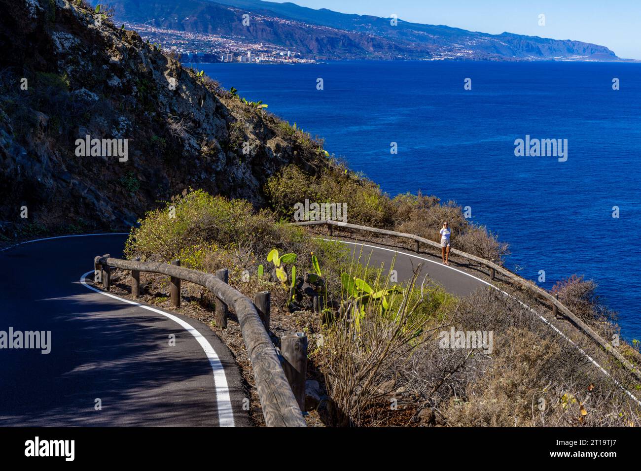Winding narrow dangerous roads in the Canary Islands Spain Stock Photo ...