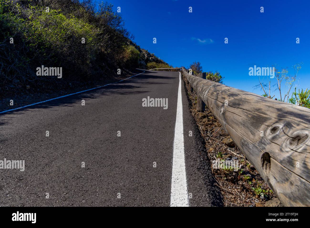 Winding narrow dangerous roads in the Canary Islands Spain Stock Photo ...