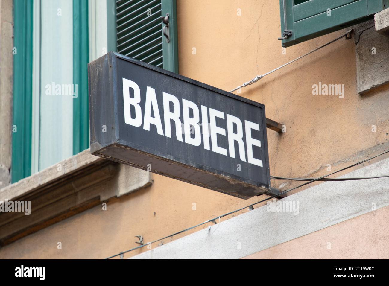 Barber shop logo text outdoors hi-res stock photography and images - Alamy