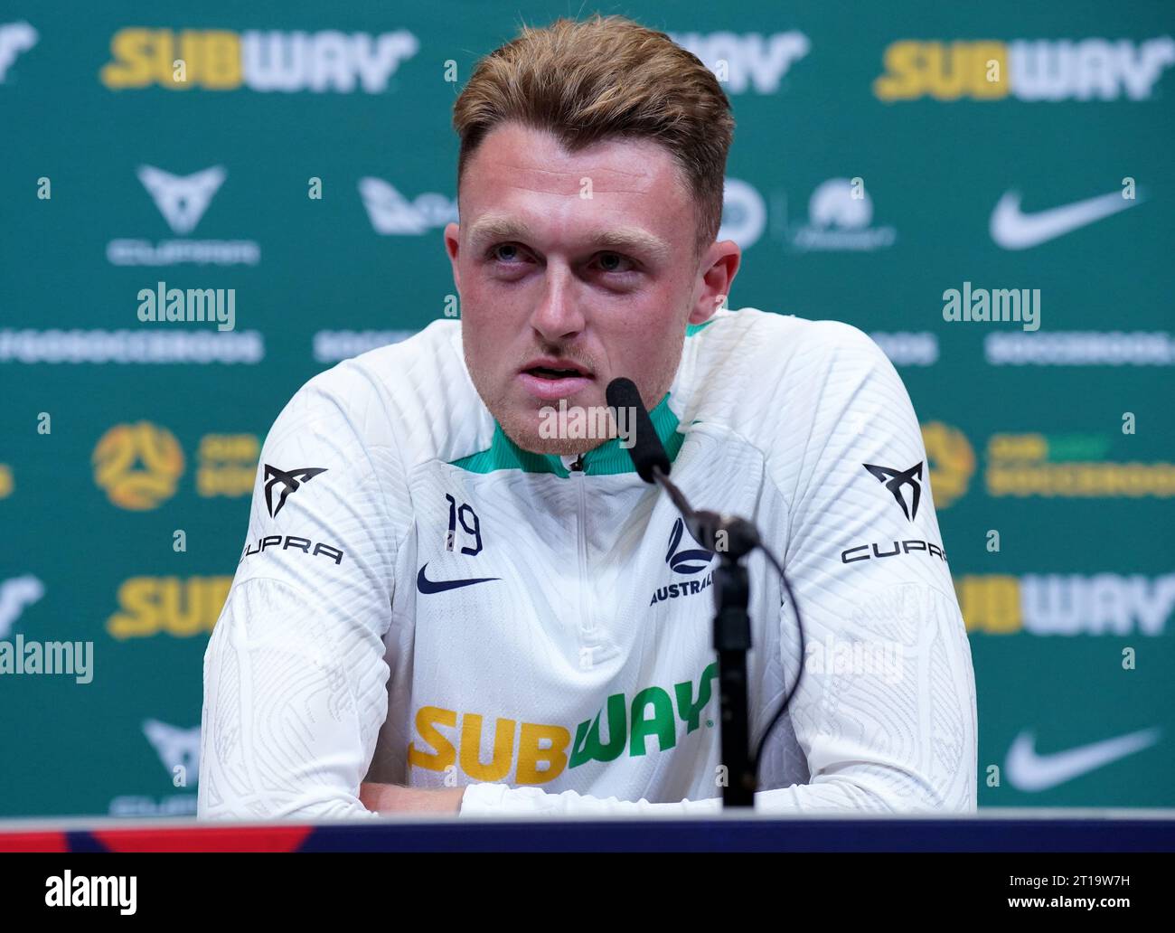 Australia's Harry Souttar during a press conference at Wembley Stadium ...