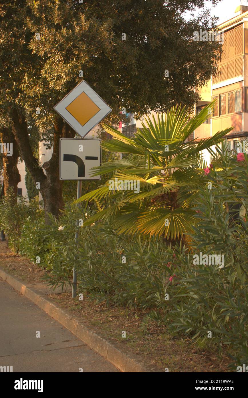 road sign main road Stock Photo - Alamy