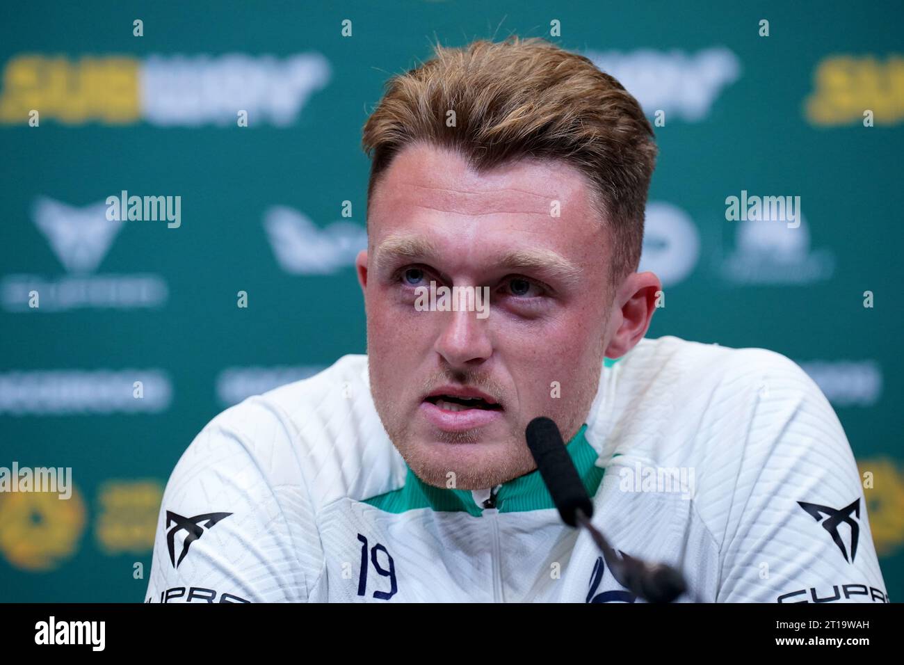 Australia's Harry Souttar during a press conference at Wembley Stadium ...