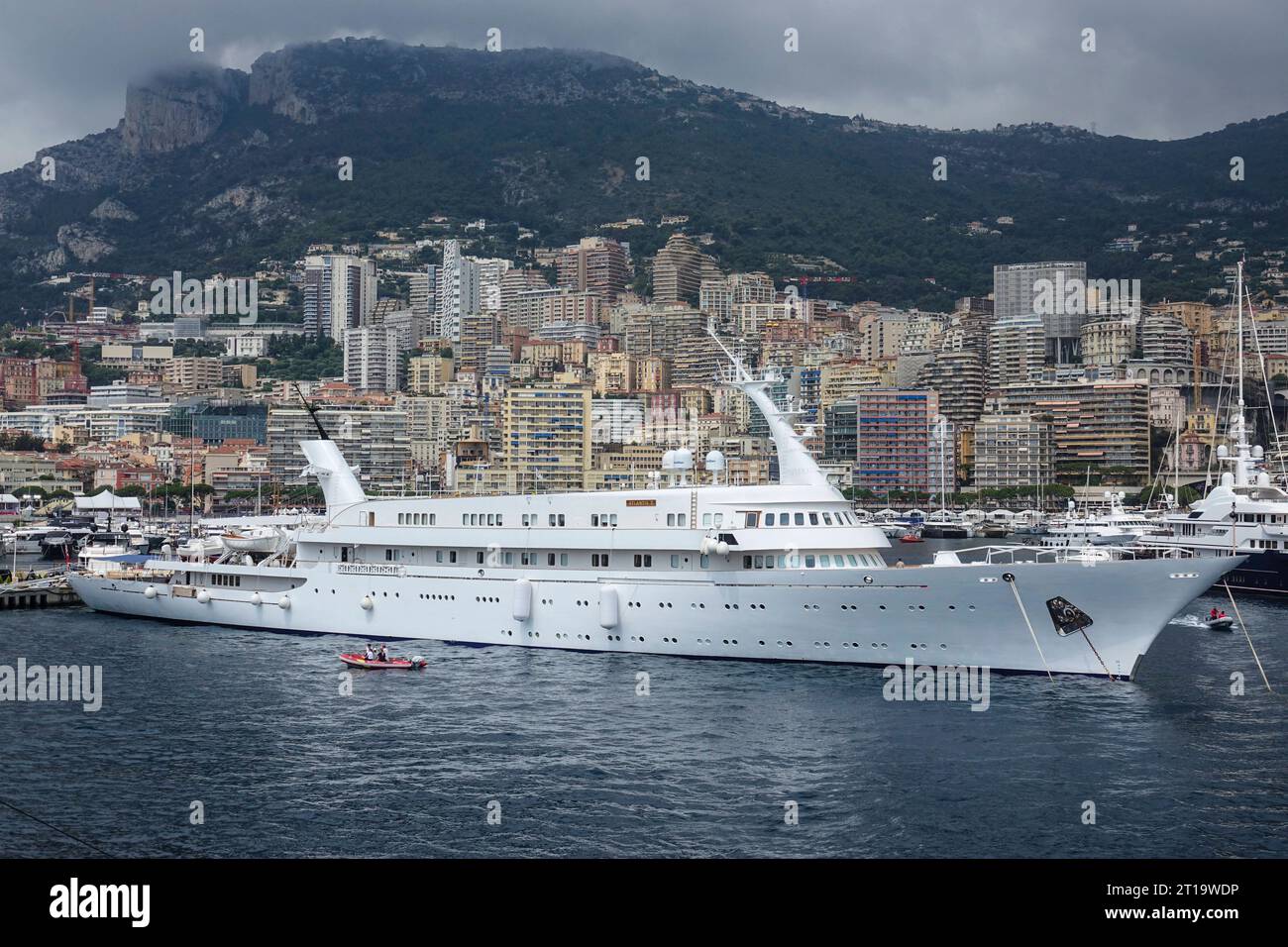 116 Meter lange Motoryacht Atlantis II, gebaut für den griechischen Reeder Philip Niarchos, im ...
