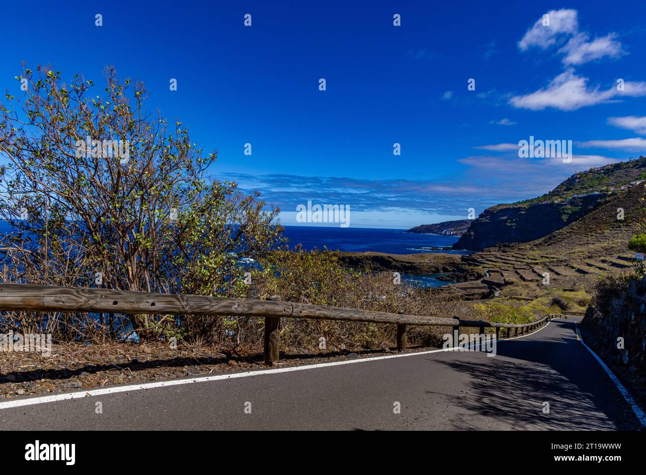 Winding narrow dangerous roads in the Canary Islands Spain Stock Photo ...