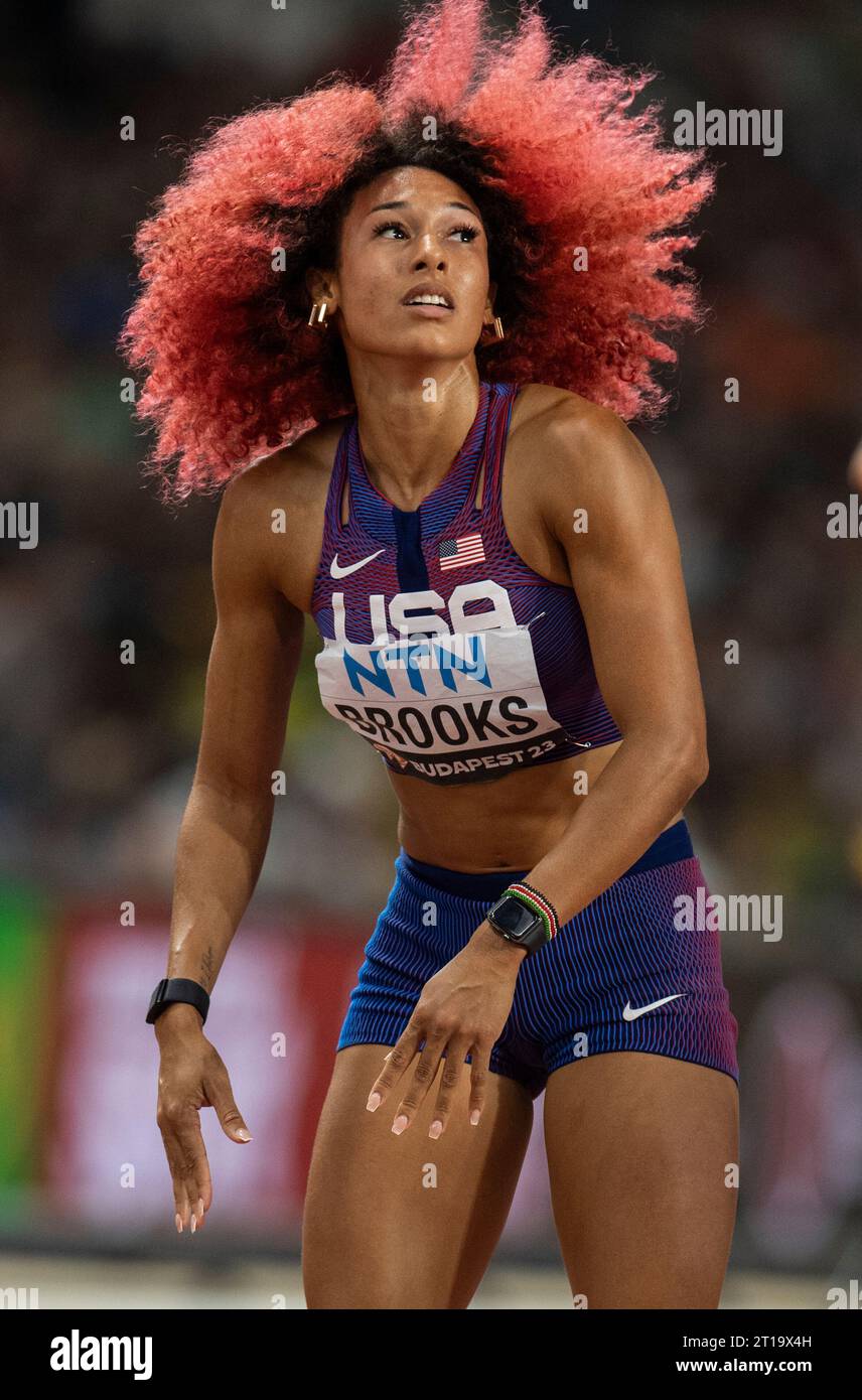 Taliyah Brooks of the USA competing in the 200m heptathlon at the World ...