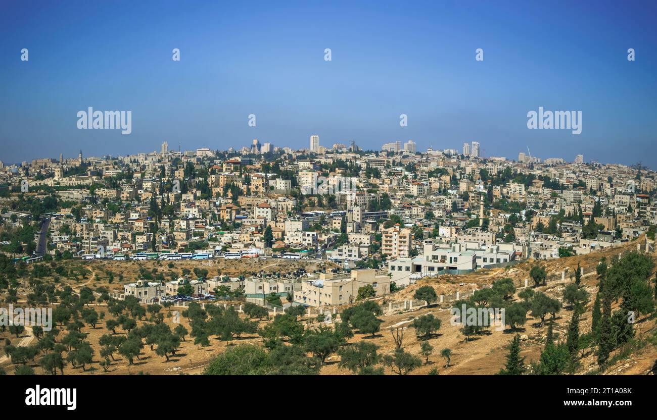 Urban Skyline: Aerial View of Cityscape in Jerusalem and Residential ...
