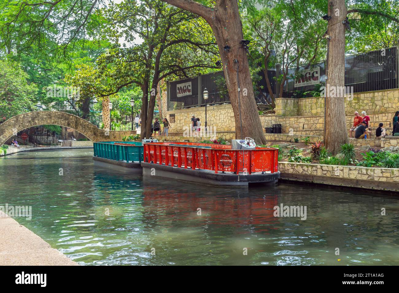 San Antonio, Texas, USA – May 9, 2023: The San Antonio River Walk with ...