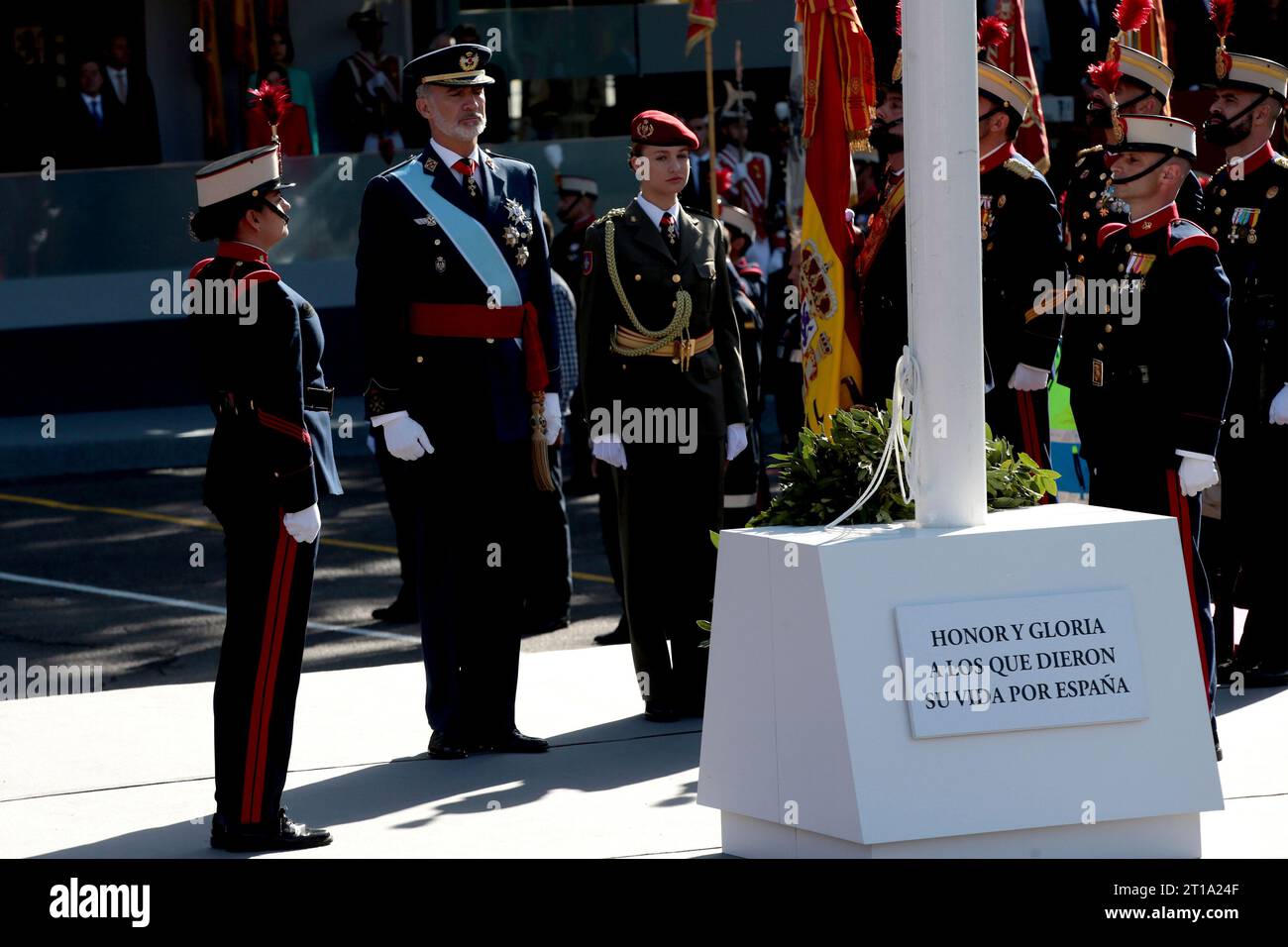 Madrid Spain; 10/12/2023.- King Felipe VI, Queen Letizia and her ...