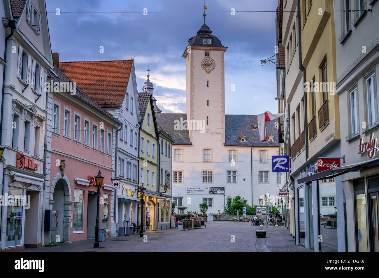 Fußgängerzone Burgstraße, Deutschordensschloss, Residenzschloss, Bad Mergentheim, Baden ...