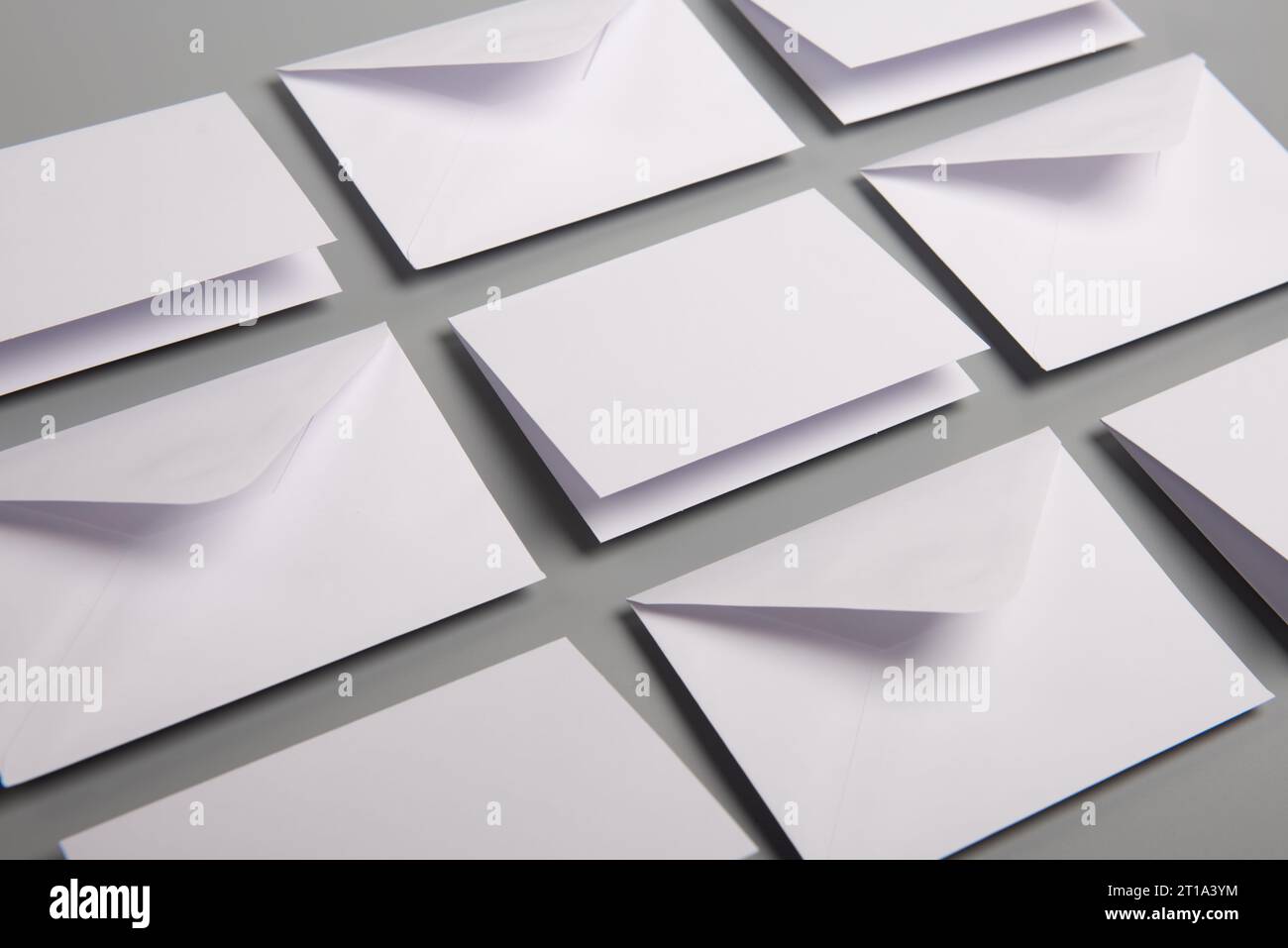 Blank white cards with envelope mockup template Stock Photo - Alamy