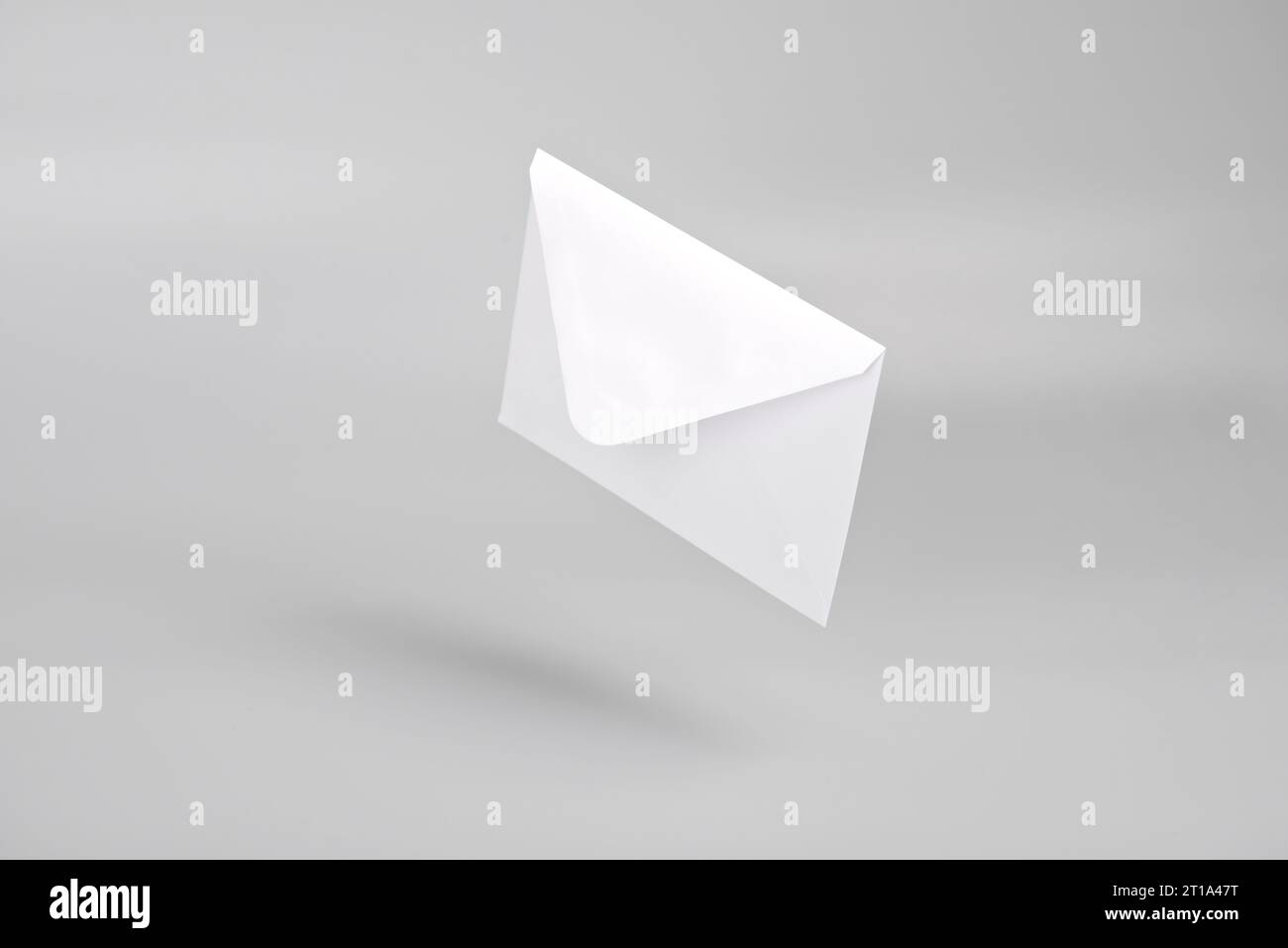 White empty envelope levitating on gray background with shadow Stock ...