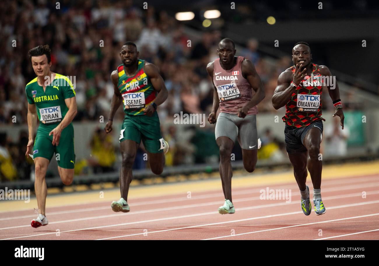 Ferdinand Omanyala of Kenya competing in the men’s 100m heats at the ...