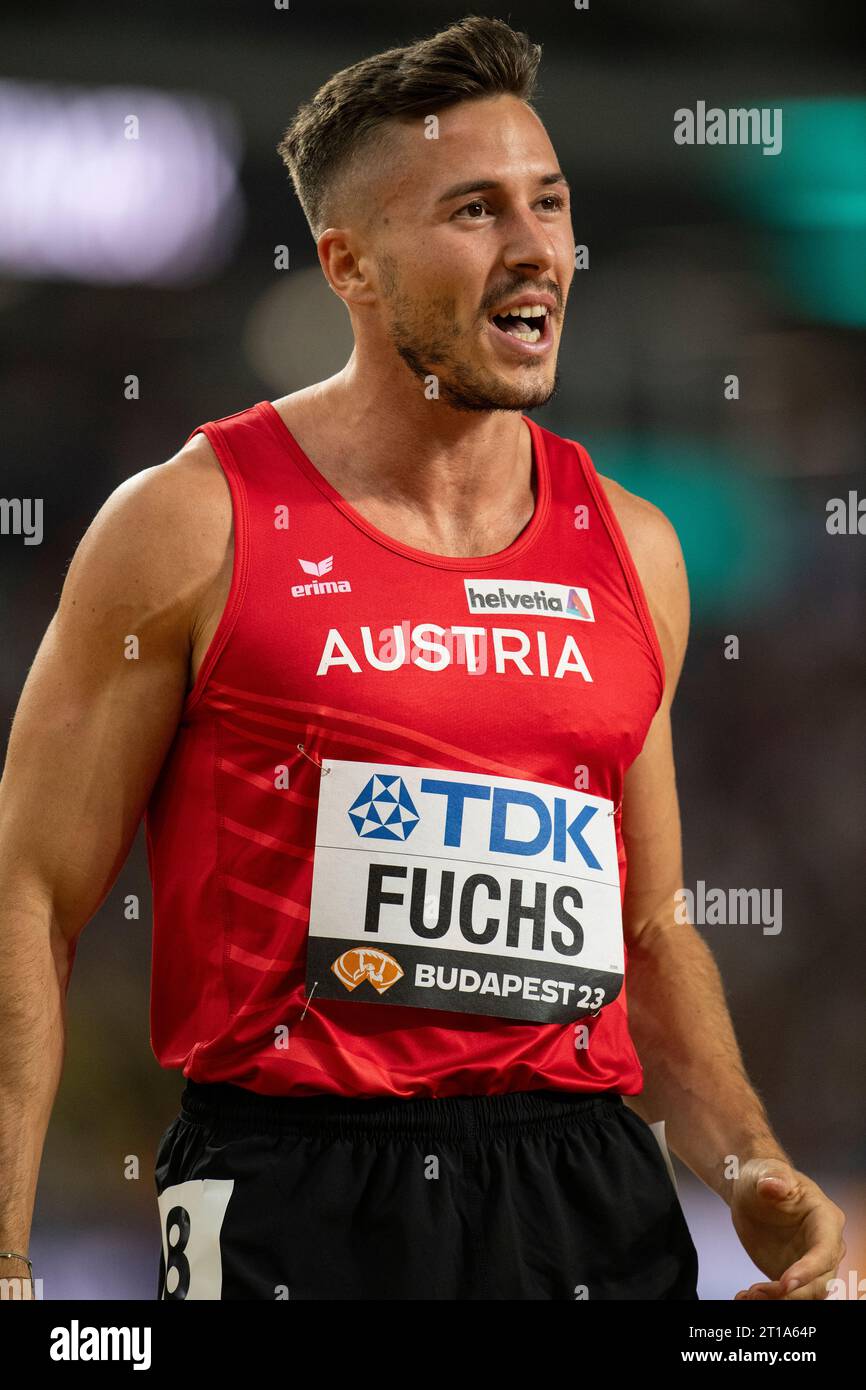 Markus Fuchs of Austria competing in the men’s 100m heats at the World ...