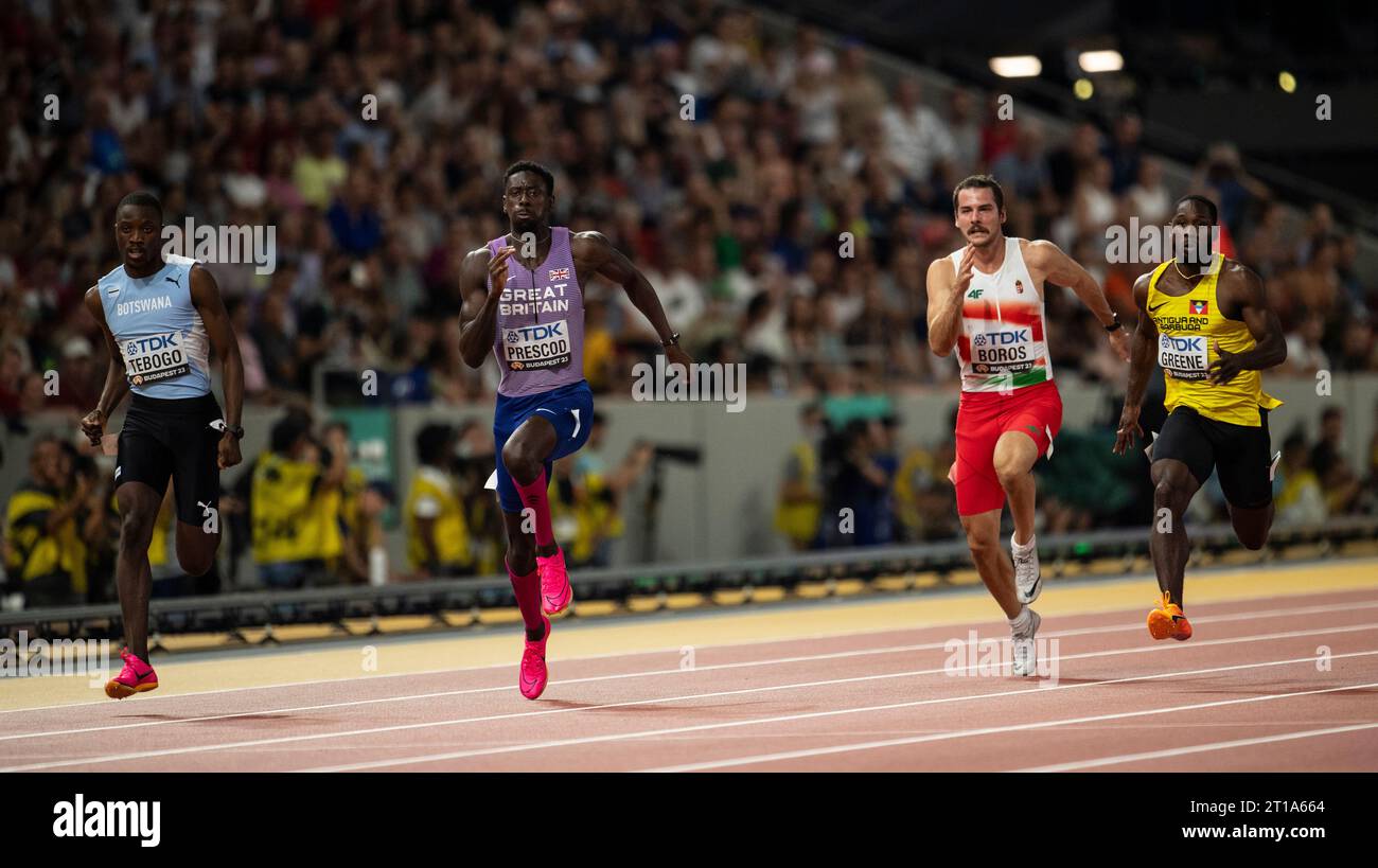 Reece Prescod of Great Britain competing in the men’s 100m heats at the ...