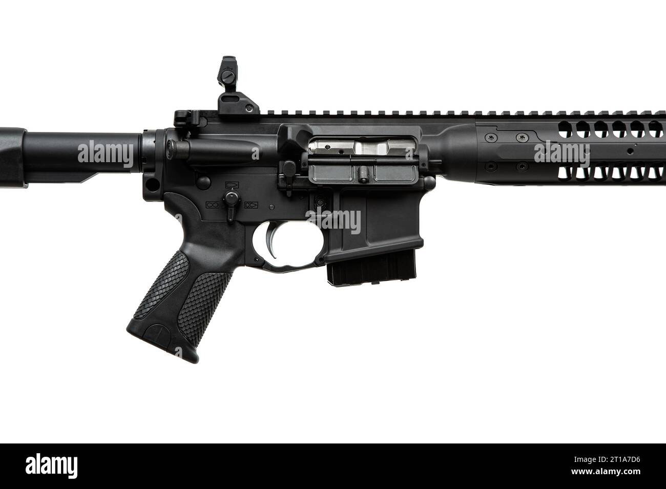 Modern automatic rifle isolated on white background. Weapons for police ...