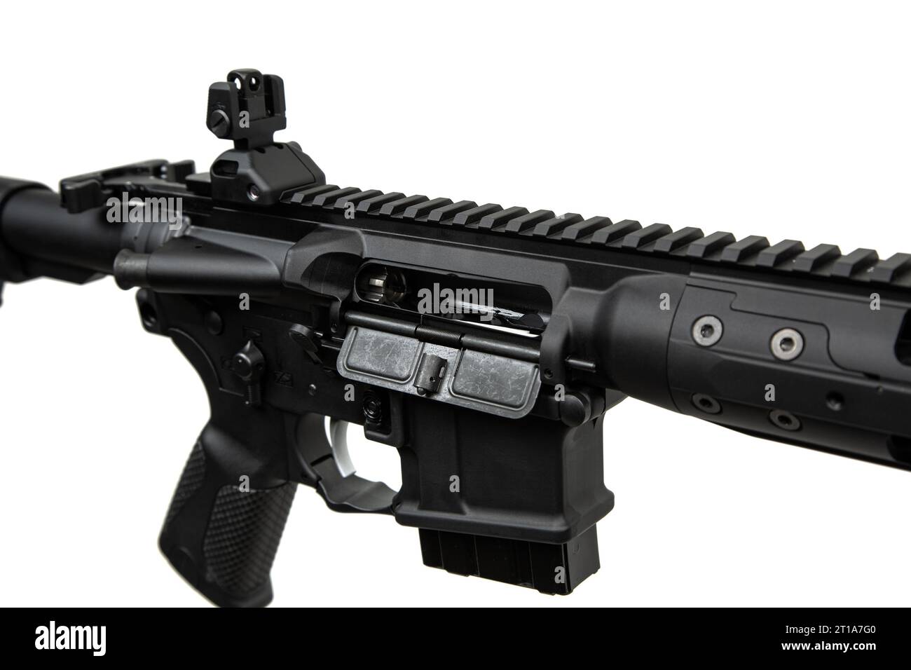 Modern automatic rifle isolated on white background. Weapons for police ...