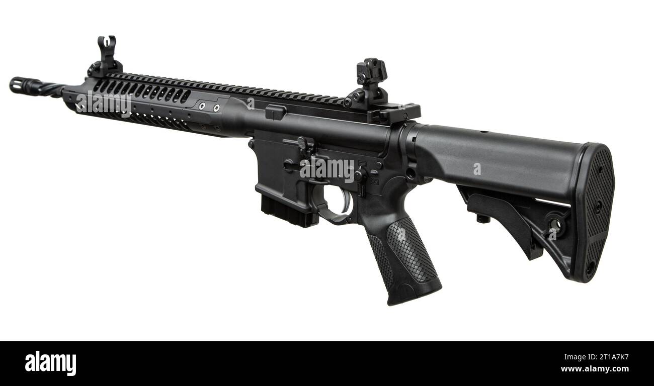 Modern automatic rifle isolated on white background. Weapons for police ...