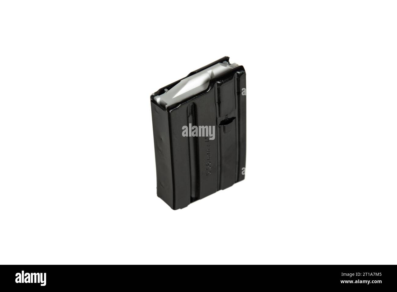 Clip for a rifle or carbine. Ammunition for weapons. Isolate on a white ...