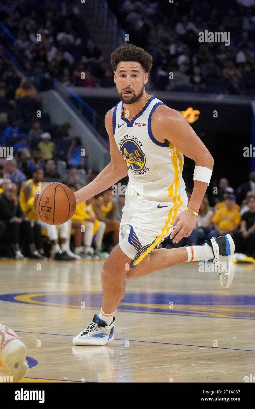 Golden State Warriors guard Klay Thompson during an NBA preseason ...