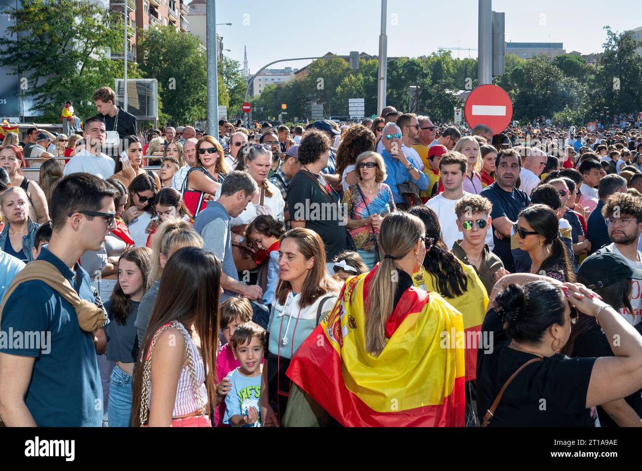 Madrid, Spain. 12th Oct, 2023. People attend the Spanish National Day ...