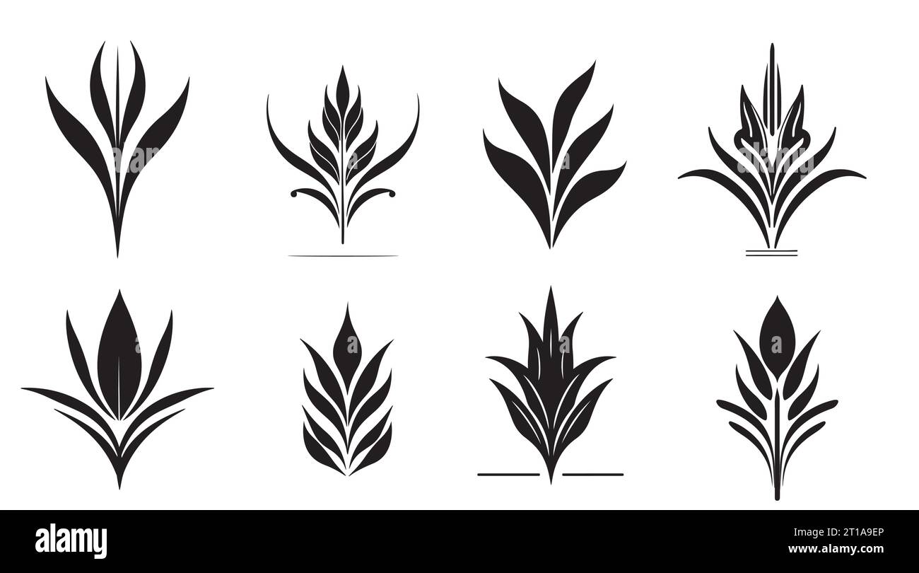 Wheat Set Of Symbols And Signs Ears Icon Set Hand Drawn Vector Outline Linear Style Not Ai