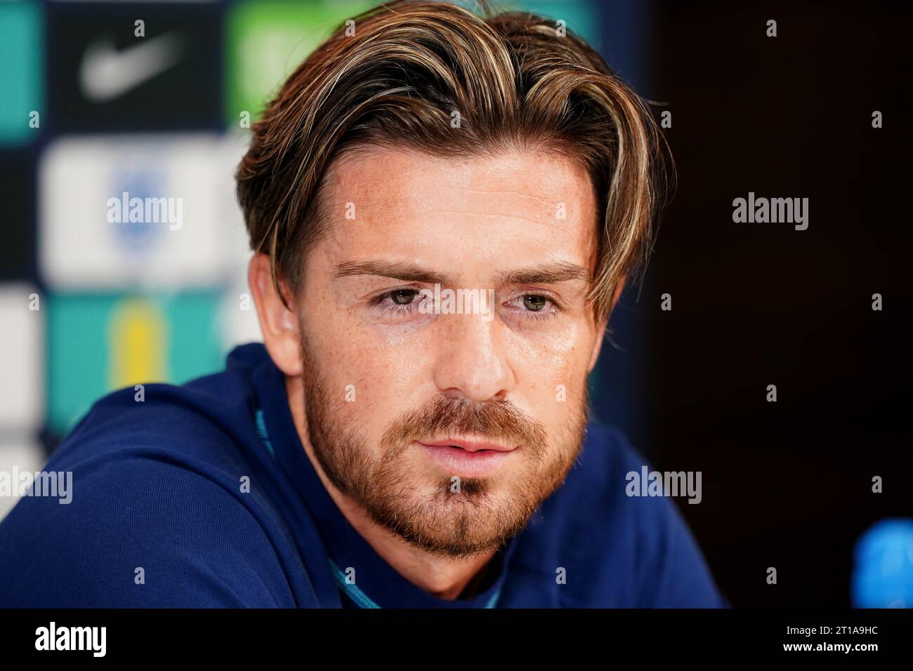 England's Jack Grealish during a press conference at Hotspur Way ...