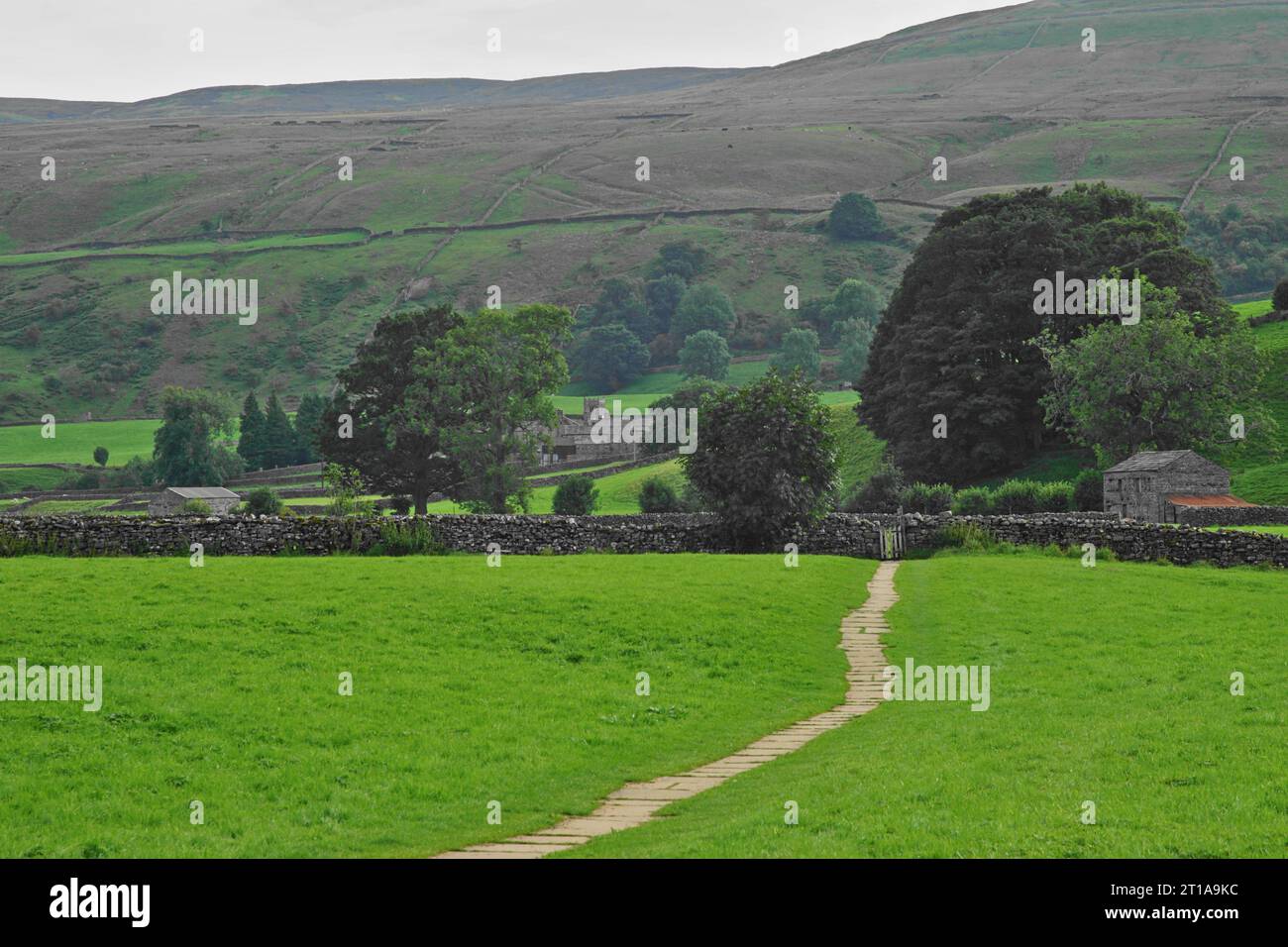 The dales village of Muker in Upper Swaledale, Yorkshire Dales, North ...