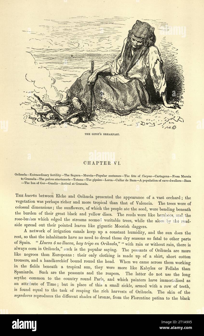 The Gipsy's breakfast, Spain by Baron ch. D'Avillier, illustrated by ...