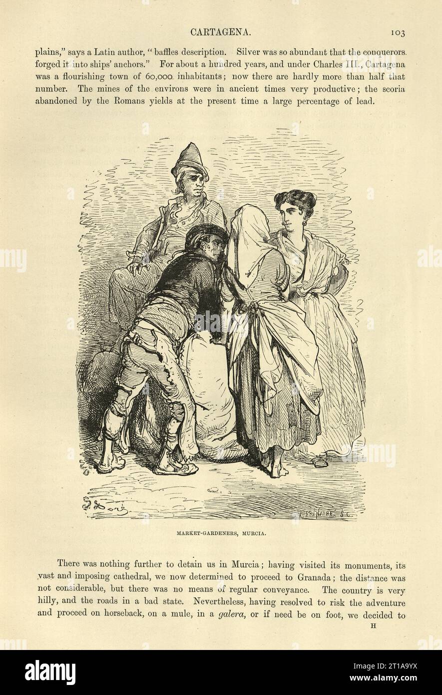Market Gardeners, Murcia, Spain by Baron ch. D'Avillier, illustrated by ...