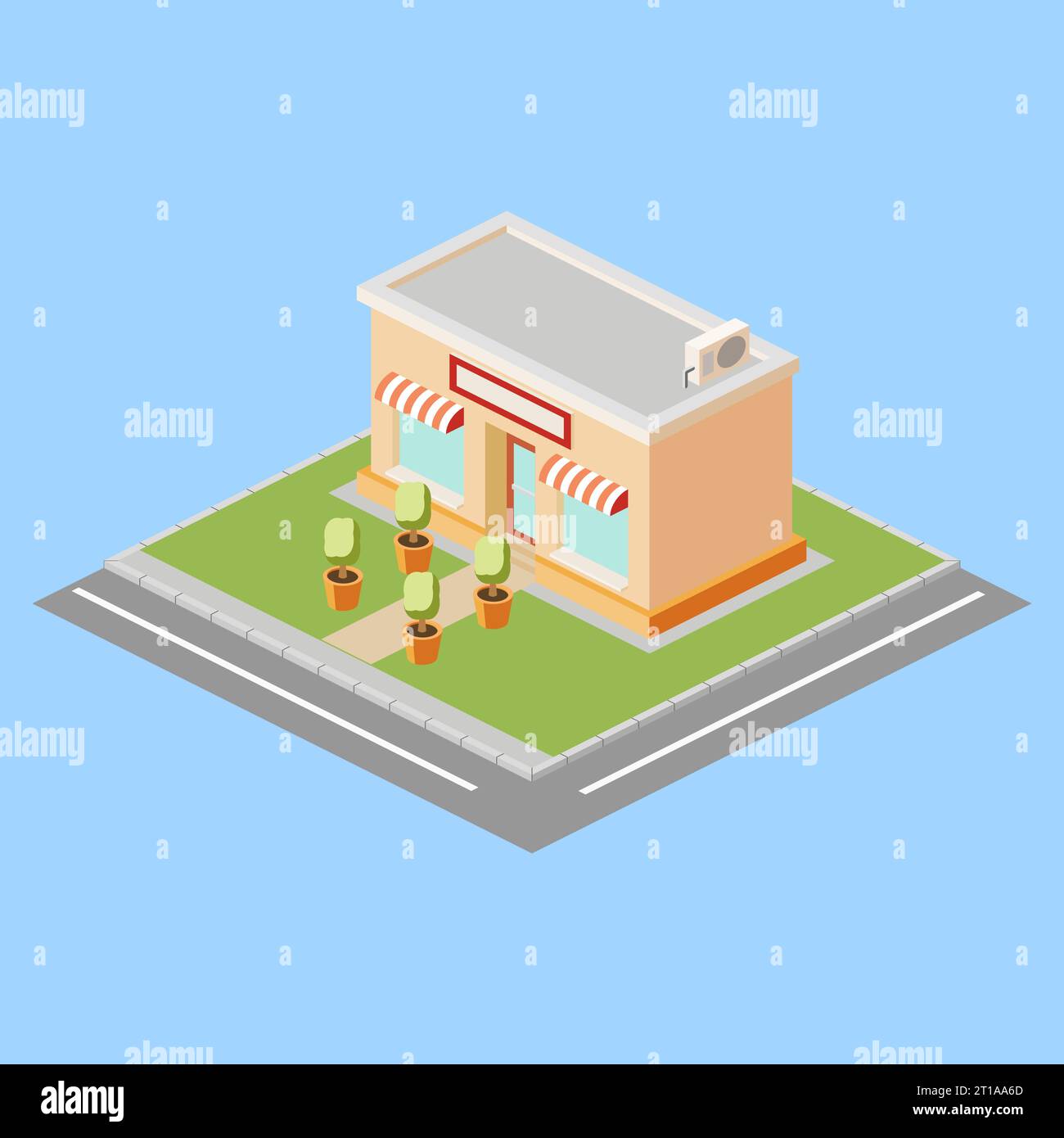 Isometric building of a shop. Vector illustration Stock Vector Image ...