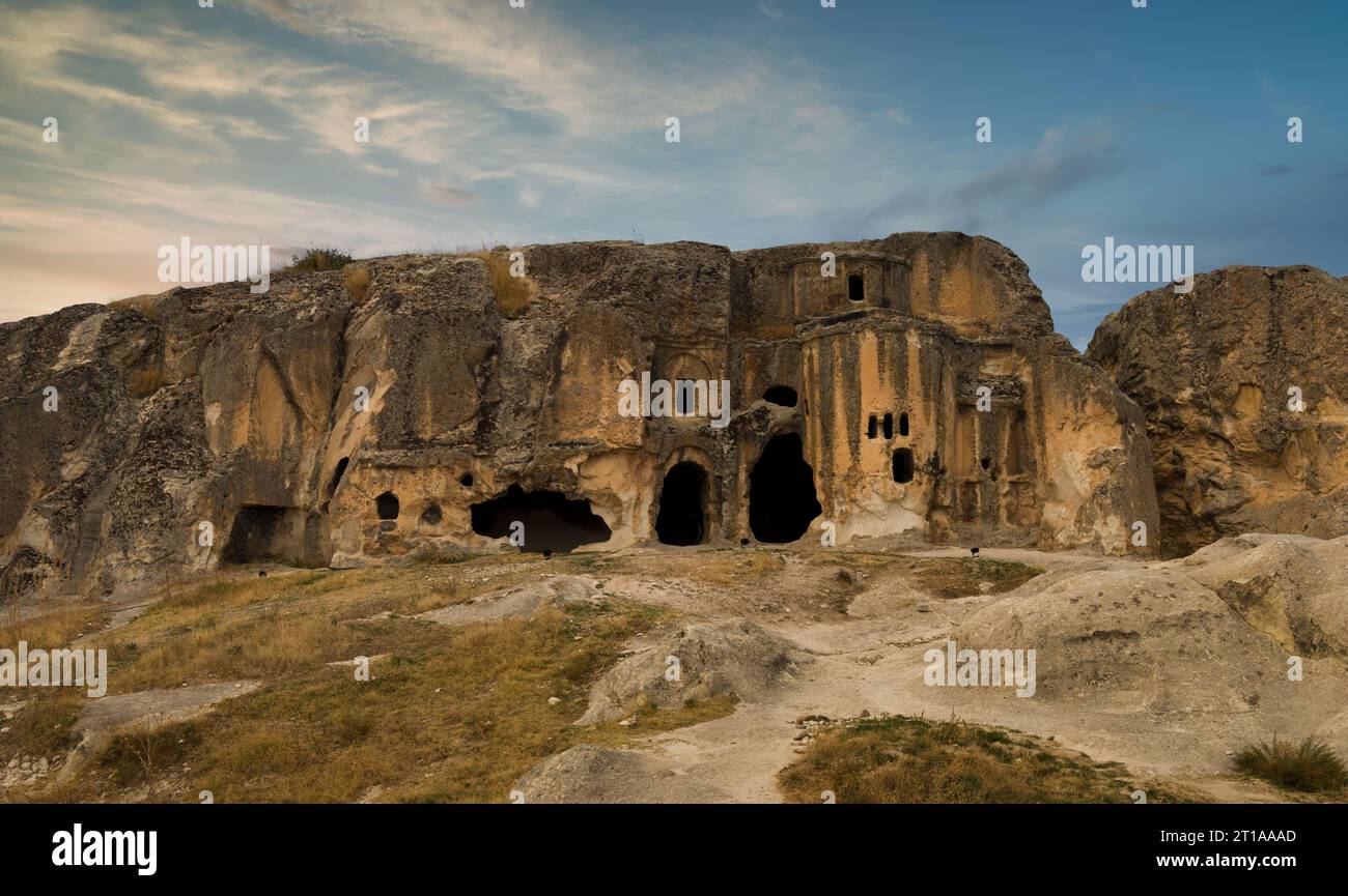 Ayazini stone church in the Phrygian Valley. Historical ancient ...