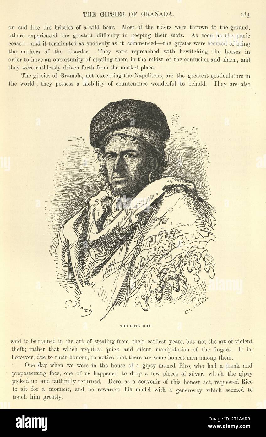 The gipsies of Granada, page from Spain by Baron ch. D'Avillier ...