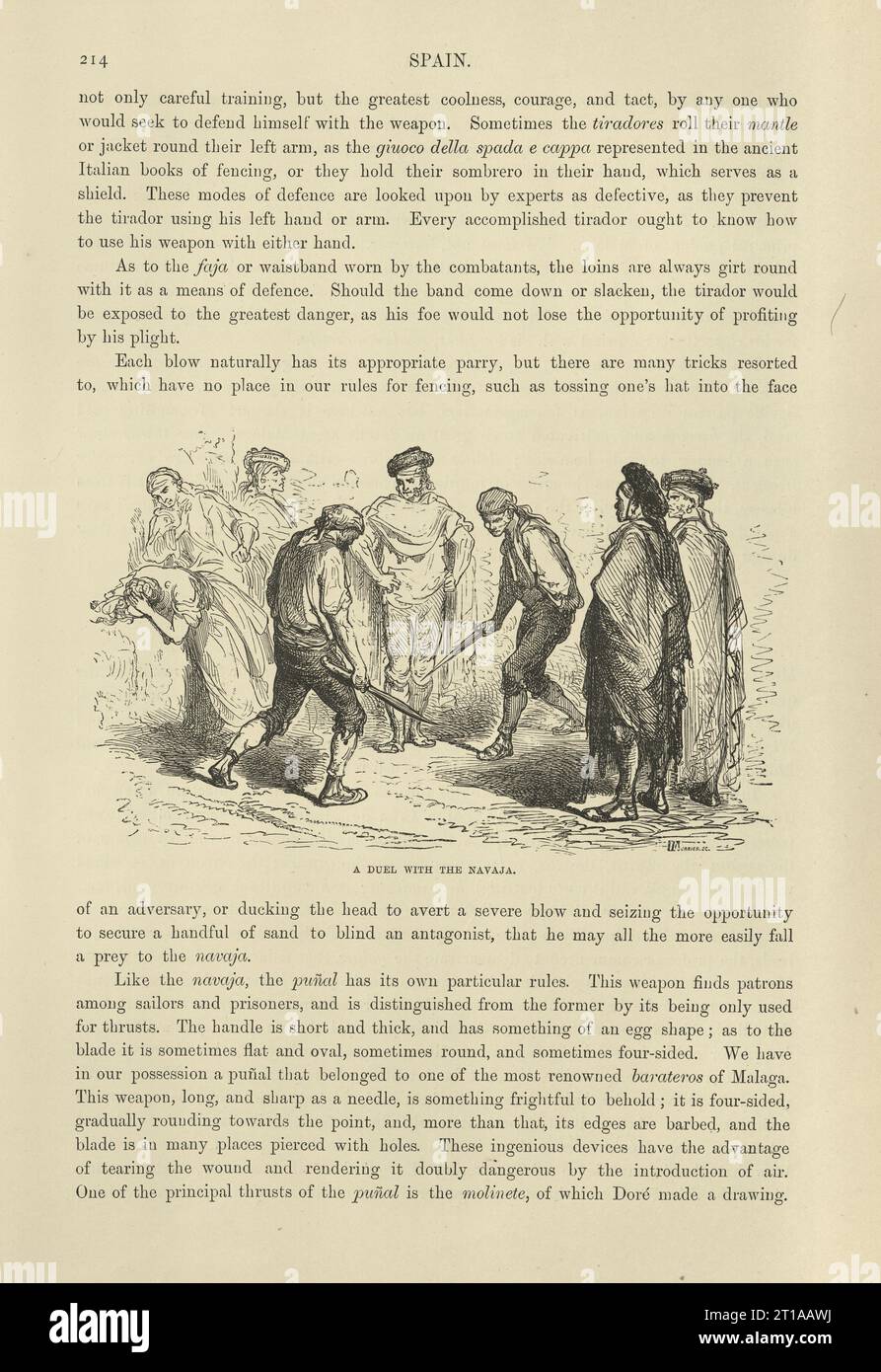 Two spanish men fighting a duel with Navaja knives, Page from Spain by ...